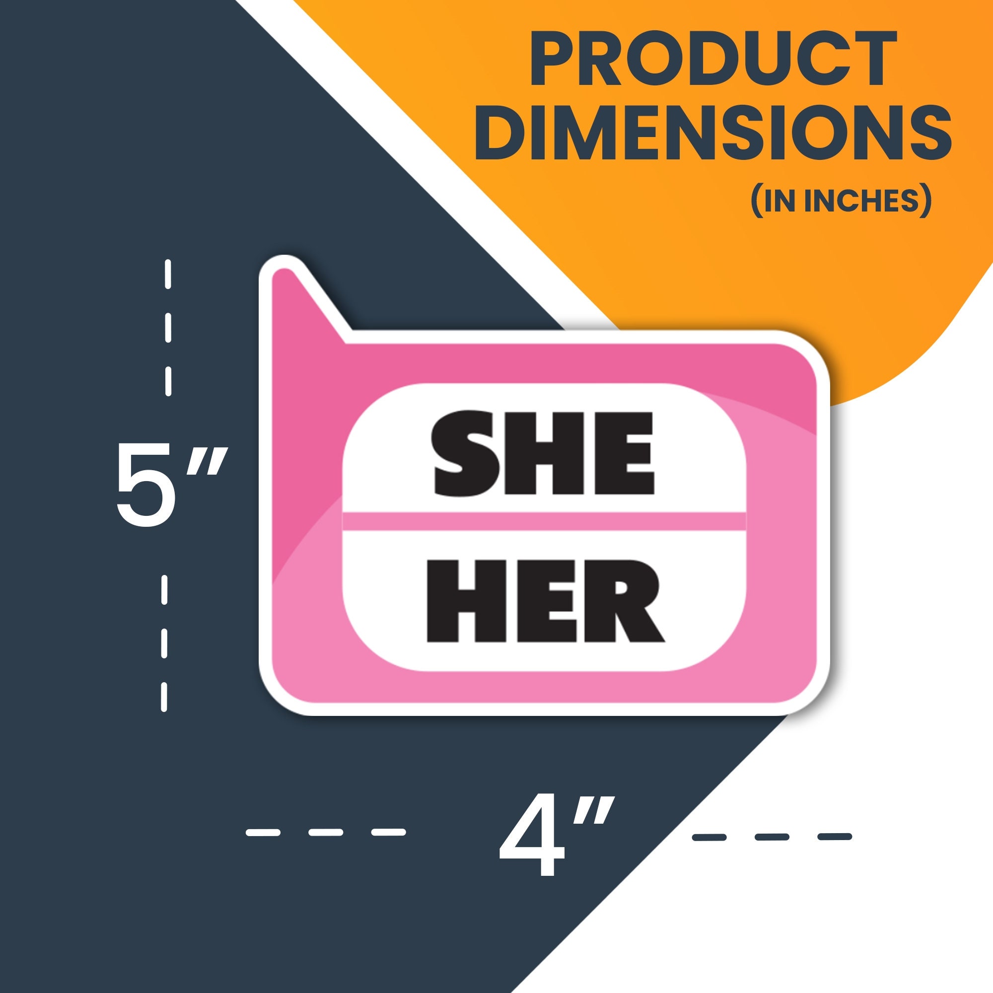Magnet Me up Pronoun She Her Magnet Decal, 4x5 in Automotive Magnet for ...