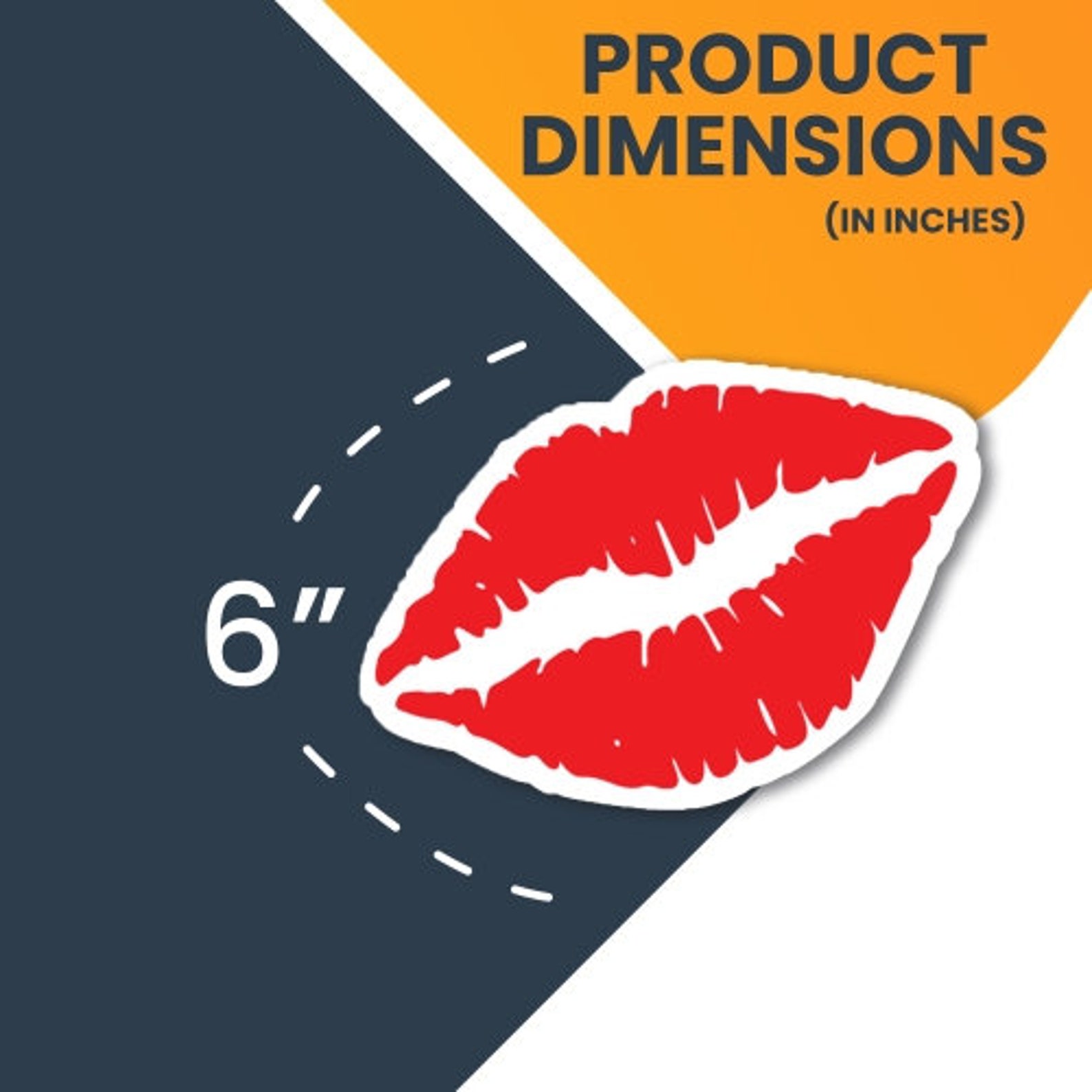 Kiss Mark Red Lips 6" Car Magnet Decal - Heavy Duty for Car Truck SUV ...