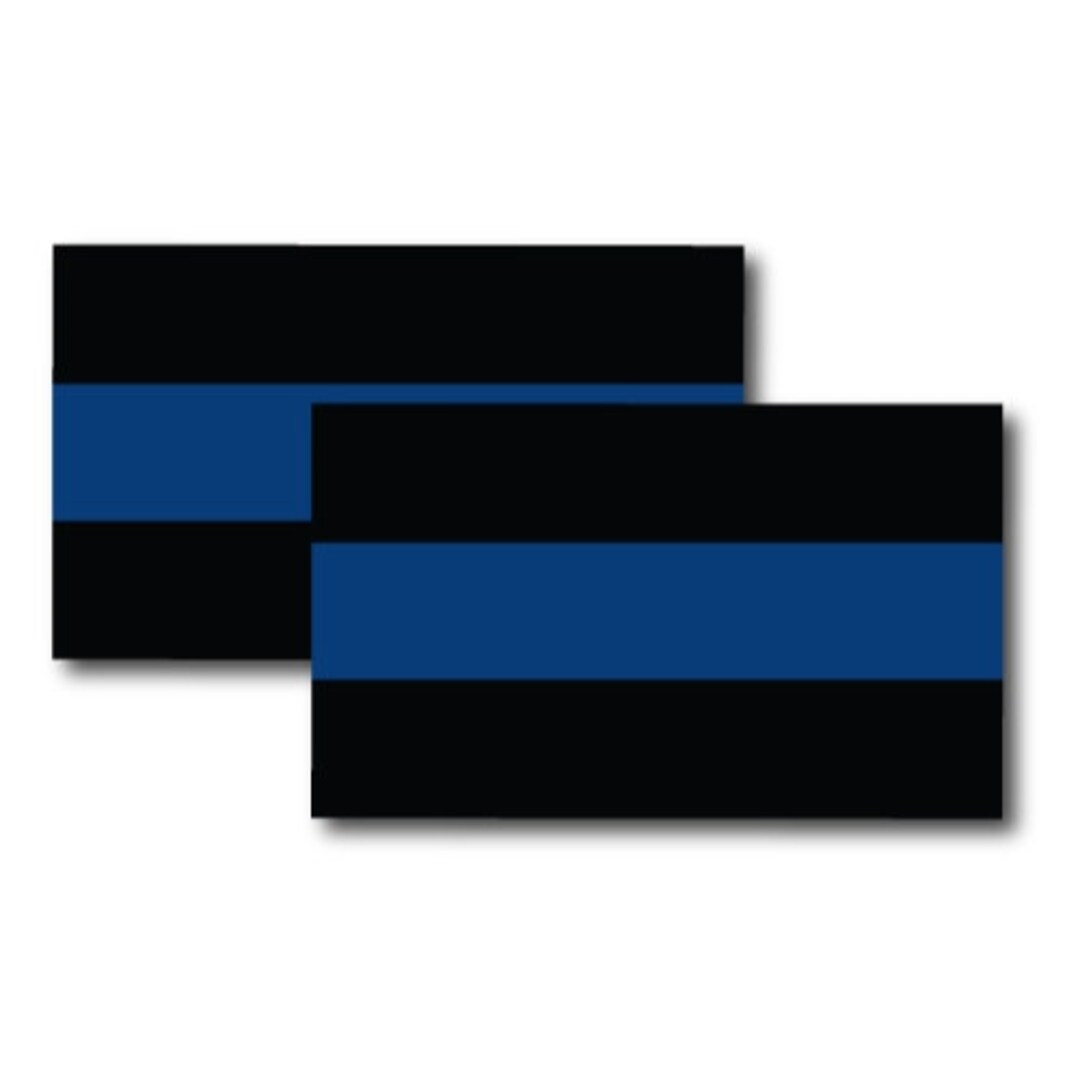 Thin Blue Line Magnet Decal 5 Inch X 3 Inch 2 Pack Heavy Duty for Car ...