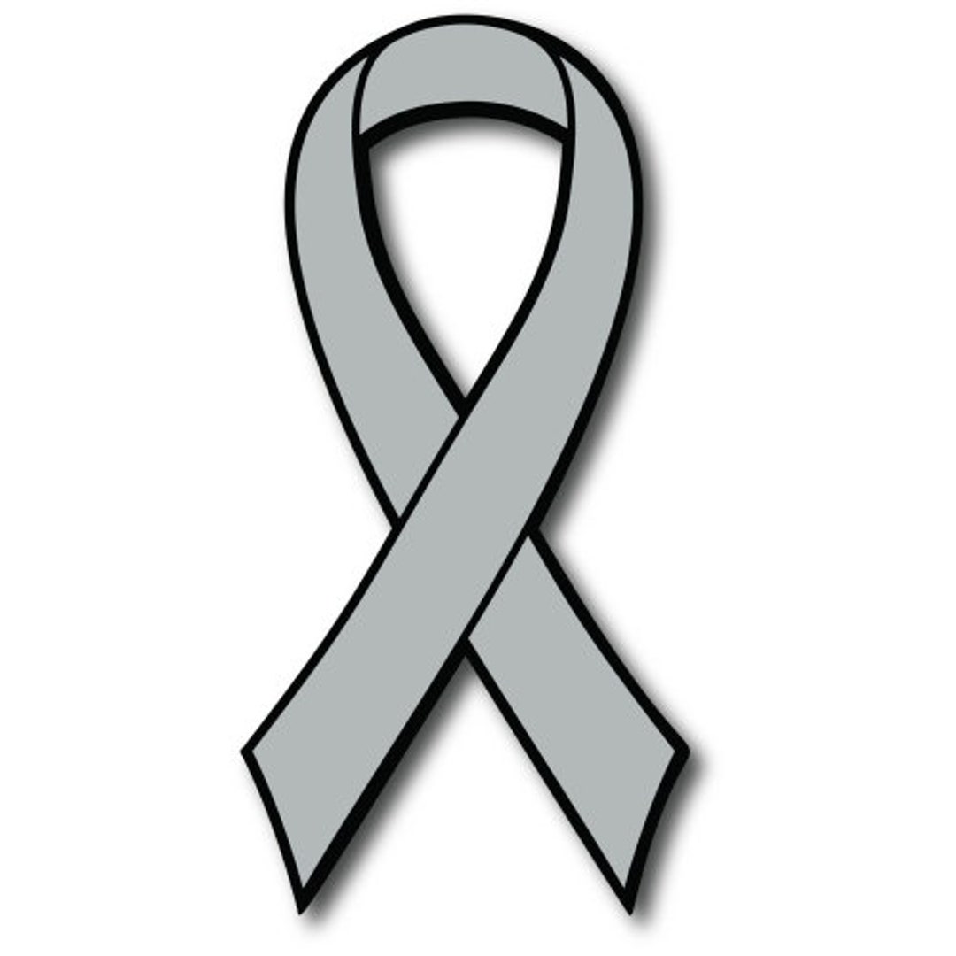 Grey Brain Cancer Awareness Ribbon Car Magnet Decal Heavy Duty ...