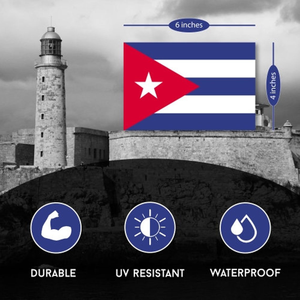 Cuba Cuban Flag Car Magnet Decal 4 X 6 Heavy Duty for Car - Etsy