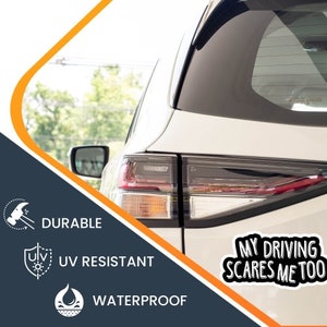 Magnet Me up My Driving Scares Me Too 6.5x3.5 Car Magnet Decal, Heavy ...