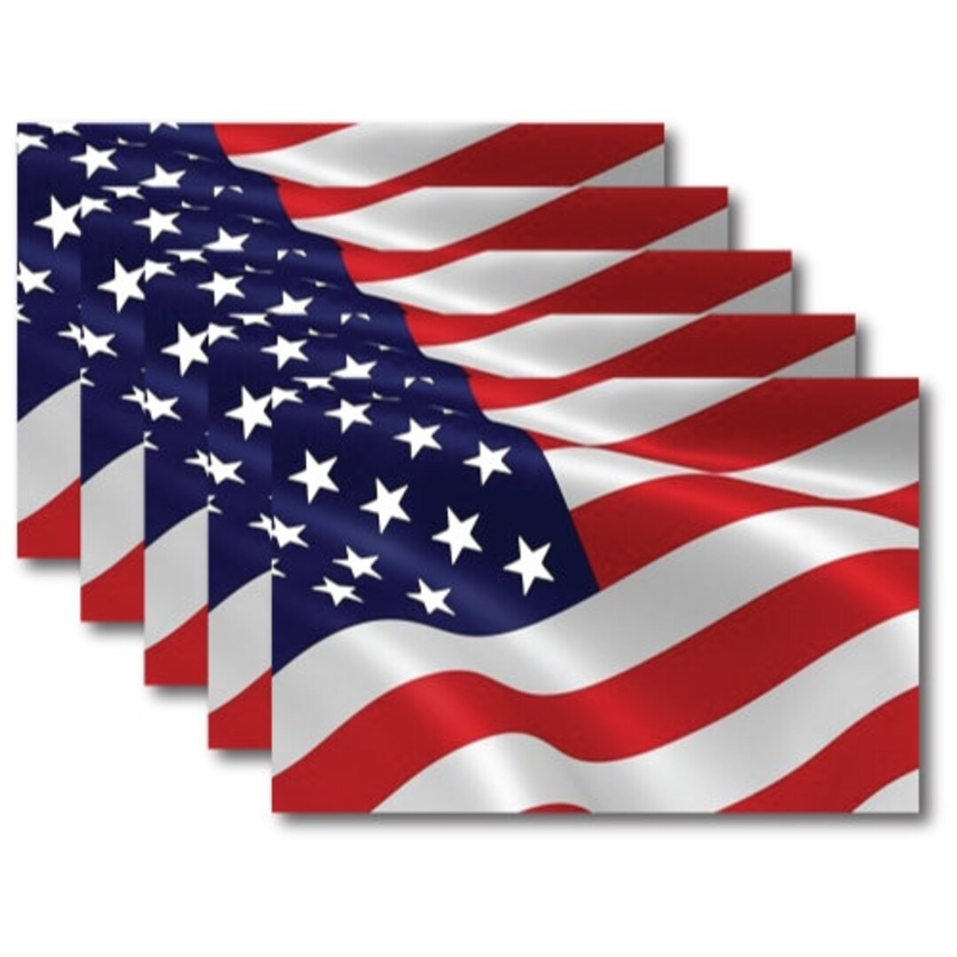 Magnet Me up Waving American Flag Car Magnet Decals,5 Pack-4x6 Heavy ...