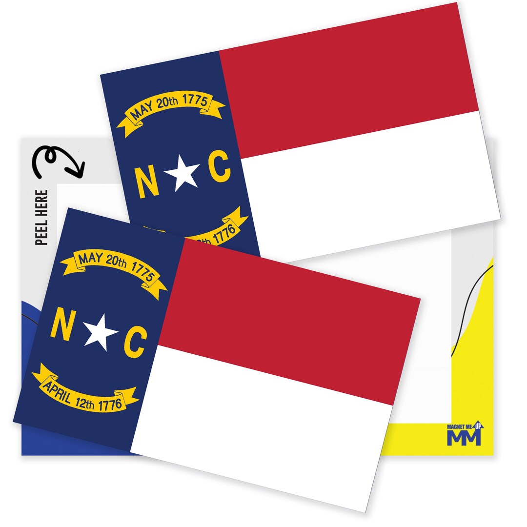 North Carolina Sticker Decal - 2 Pack US State Bumper Sticker, Outdoor ...
