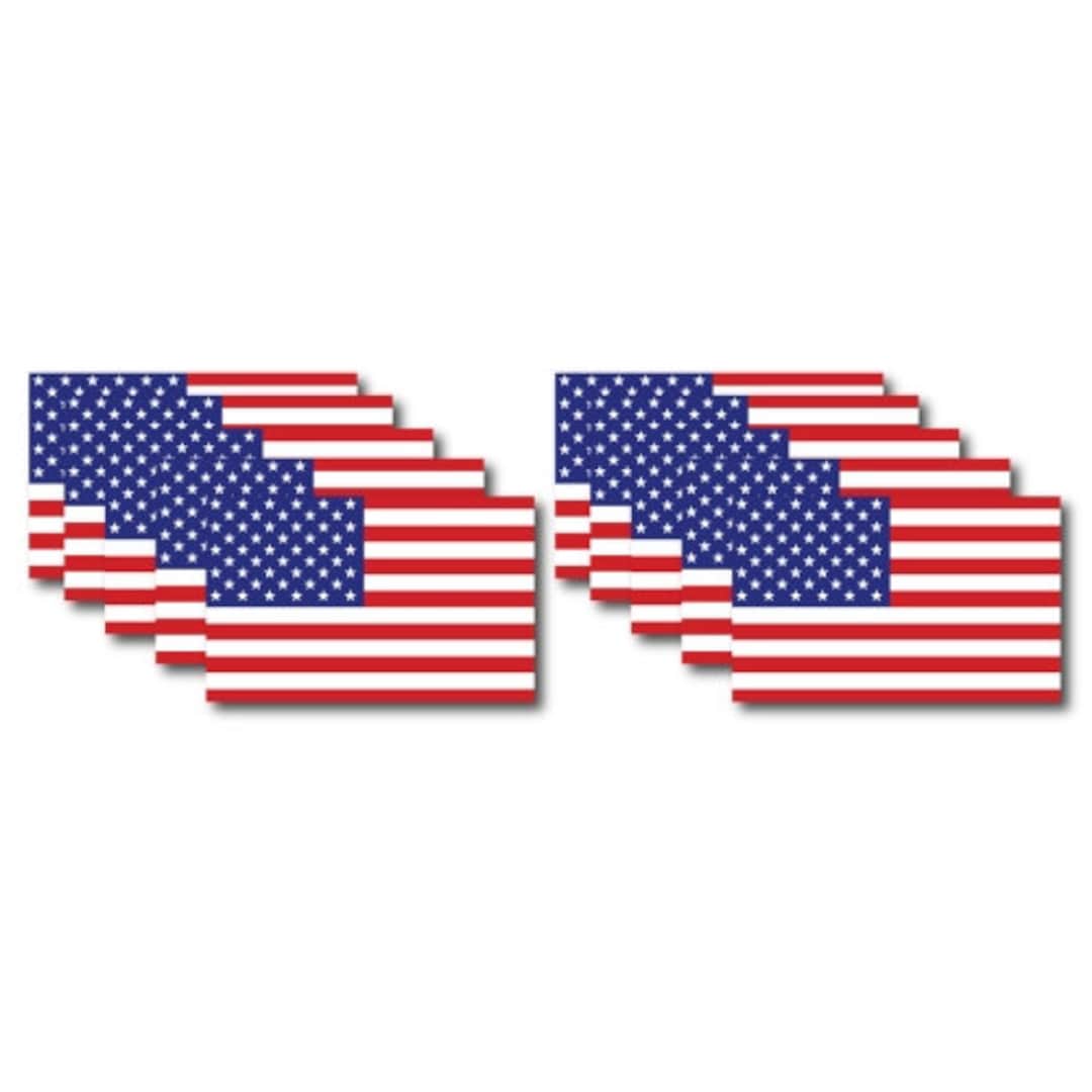 American Flag Car Magnets- 10 Pack, 2-3/4 X 4" Decals Heavy Duty ...
