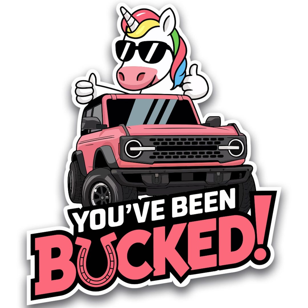 Magnet Me up Bronco You’ve Been Bucked Magnetic Decal – Pink Unicorn ...