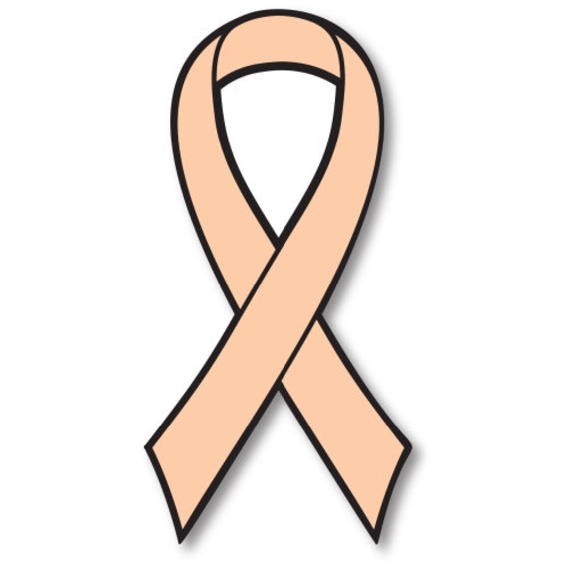 Peach Uterine Cancer Awareness Ribbon Car Magnet Decal Heavy Etsy