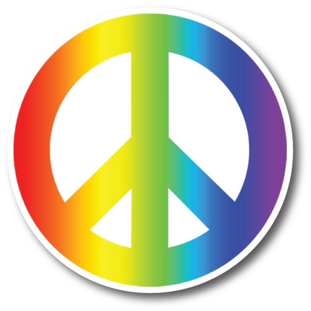 Magnet Me up Peace Sign, 5" Round Colorful Car Magnet Auto Truck Decal ...