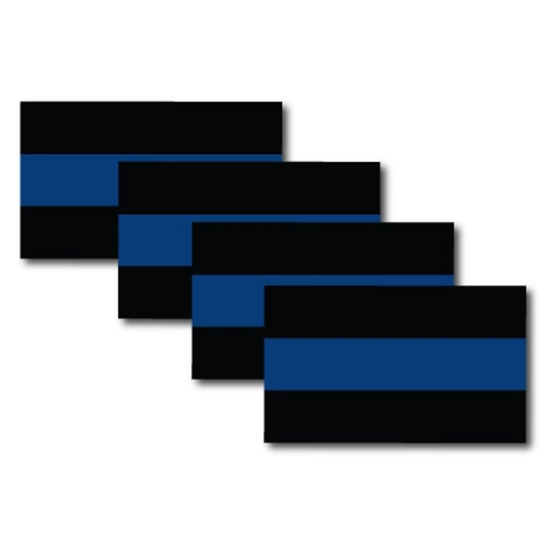 Thin Blue Line Magnet Decal 5 Inch X 3 Inch 4 Pack Heavy Duty for Car ...