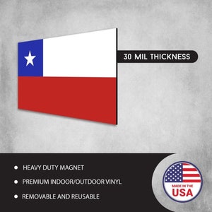 Chile Chilean Flag Car Magnet Decal - 4 X 6 Heavy Duty for Car Truck ...