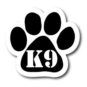 K9 Pawprint Car Magnet by Magnet Me up 5" Paw Print Auto Truck Decal ...
