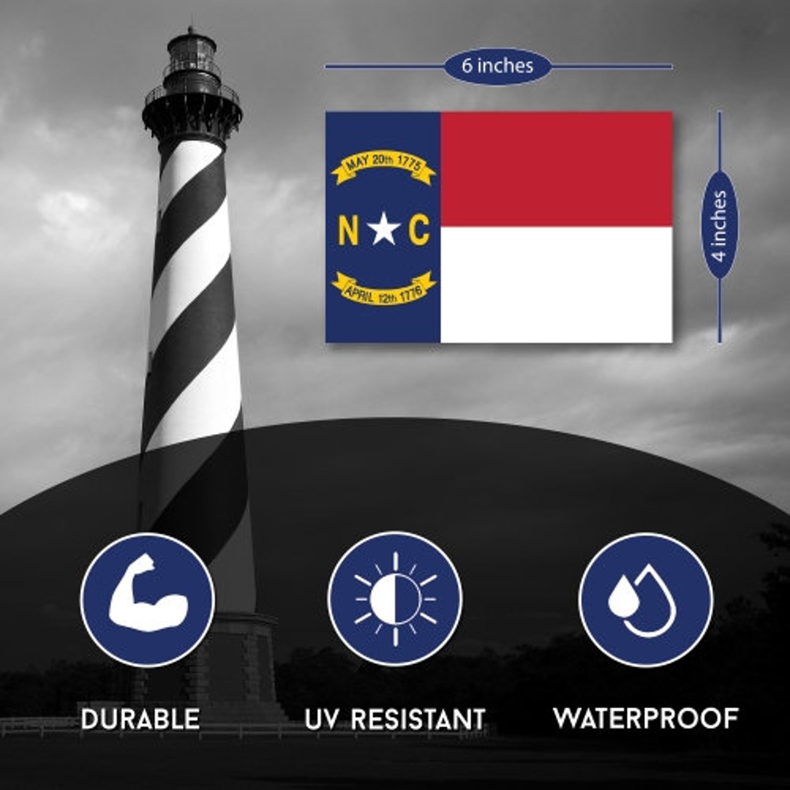 North Carolina Car Magnet US State Flag Refrigerator Locker SUV Heavy ...