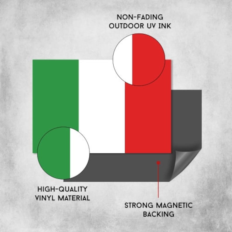 Italian Italy Flag Car Magnet Decal 4 X 6 Heavy Duty for Car Truck SUV ...