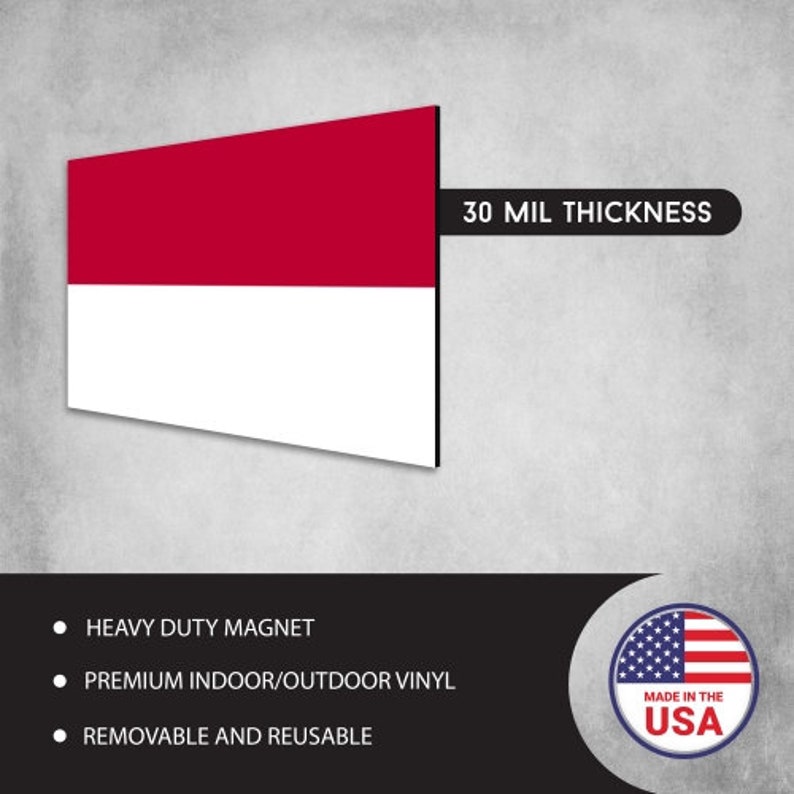 Indonesia Indonesian Flag Car Magnet Decal 4 X 6 Heavy Duty - Etsy