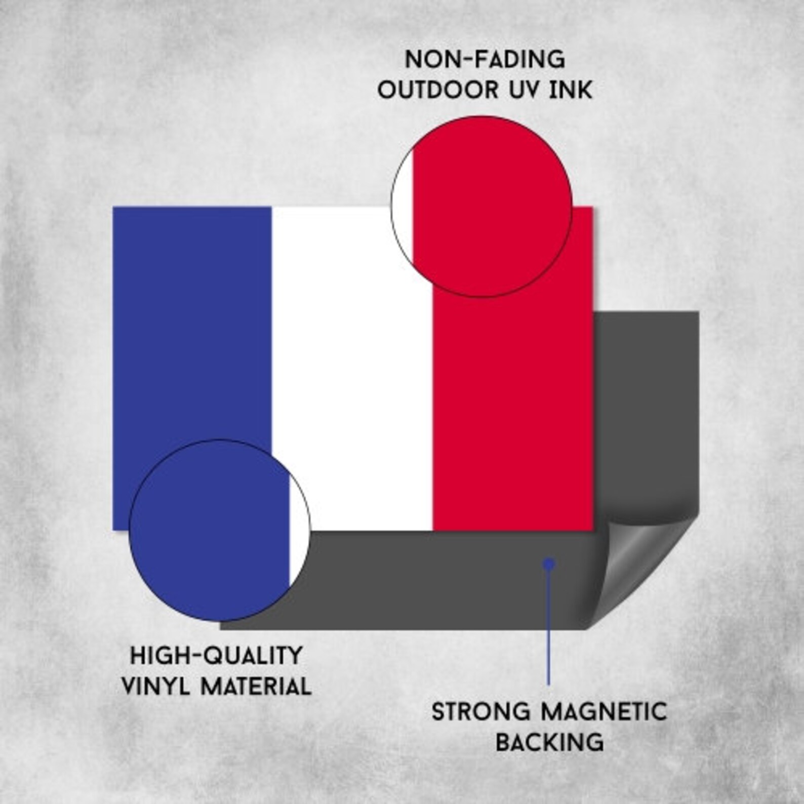 France French Flag Car Magnet Decal - 4 X 6 Heavy Duty for Car Truck ...