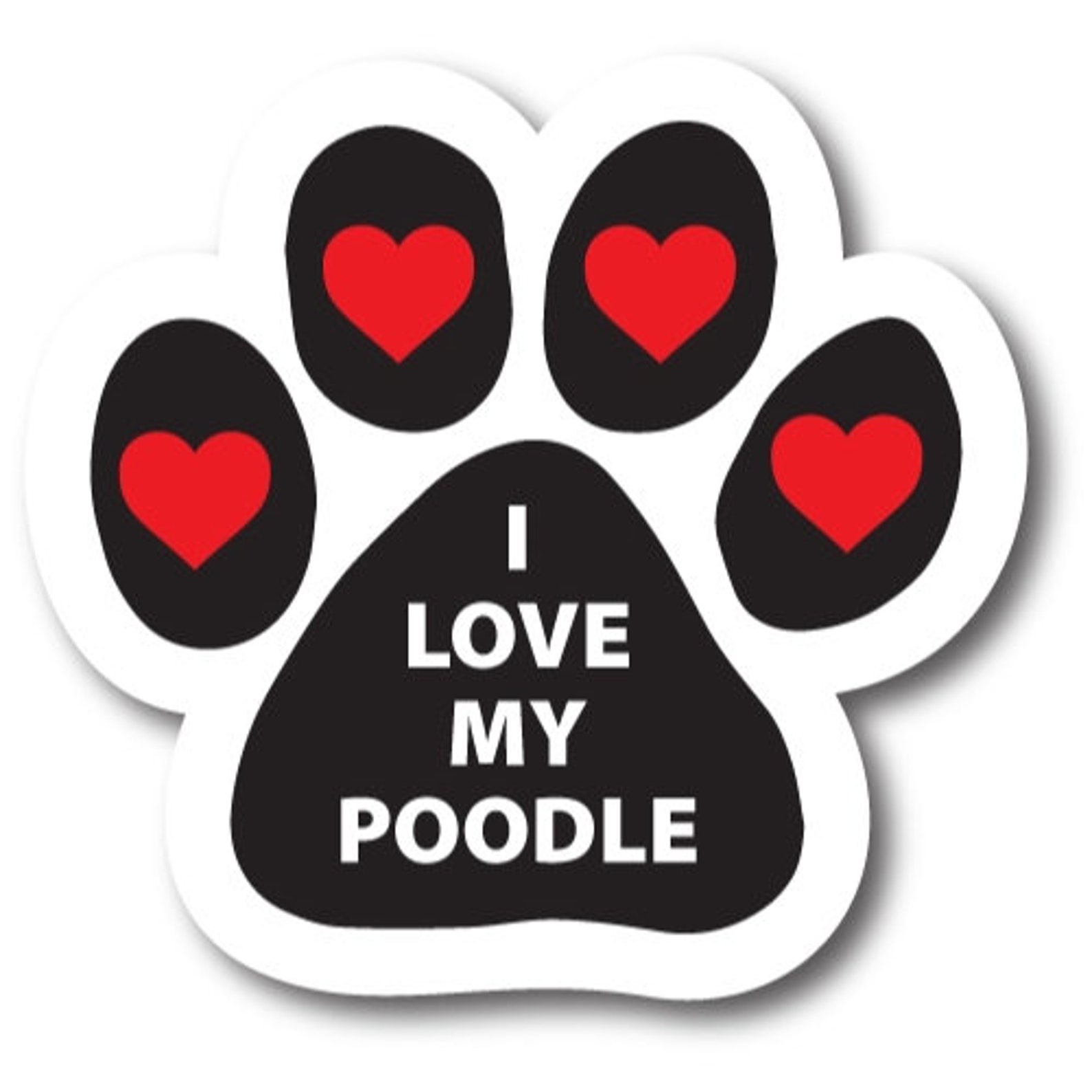 I Love My Poodle Pawprint Car Magnet by Magnet Me up 5 - Etsy