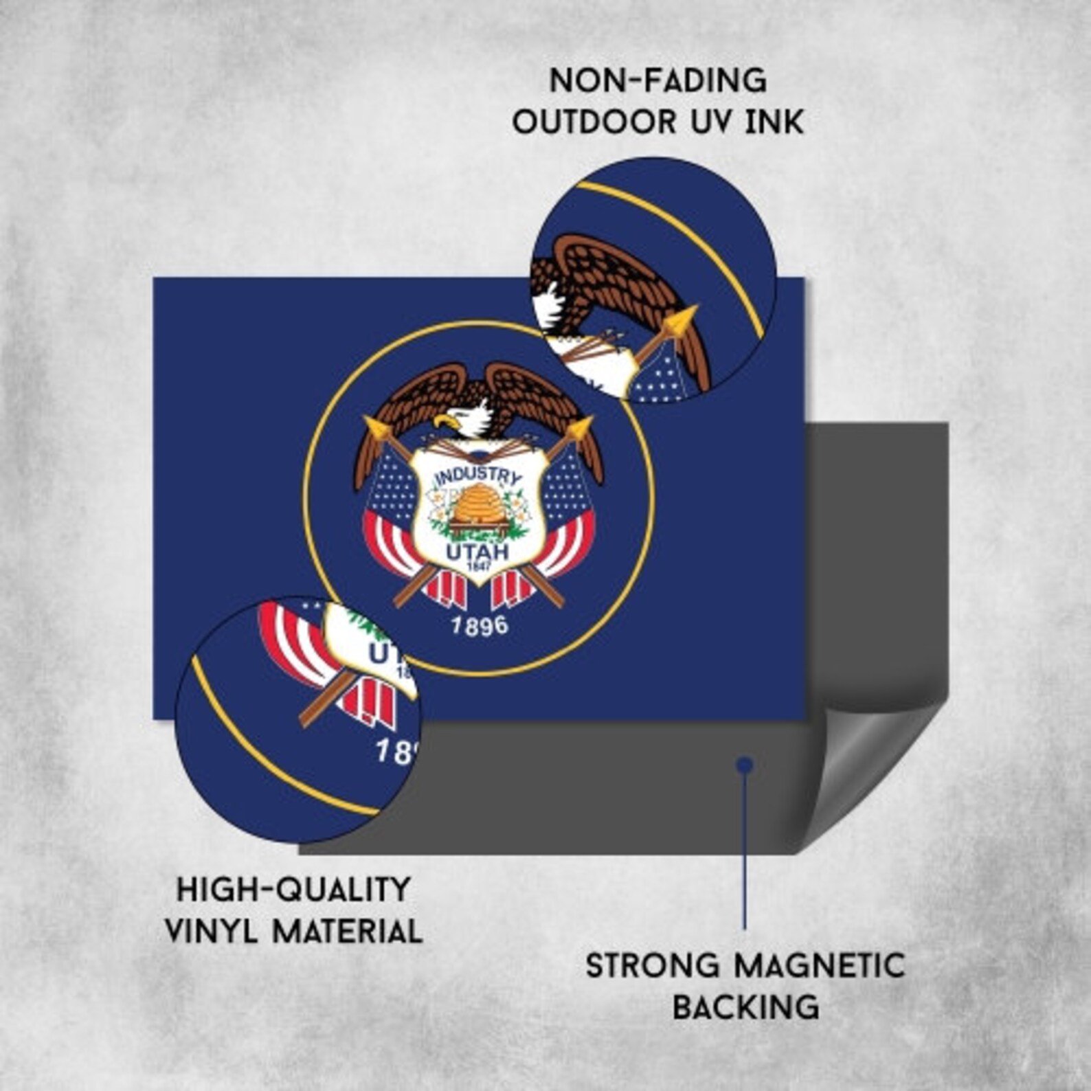 Utah Car Magnet US State Flag Refrigerator Locker SUV Heavy - Etsy