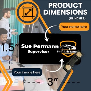 Magnet Me up Custom Printed Magnetic Name Tag Badge With Logo (right ...