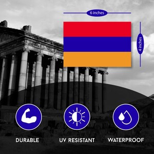Armenia Armenian Flag Car Magnet Decal - 4 X 6 Heavy Duty for Car Truck ...