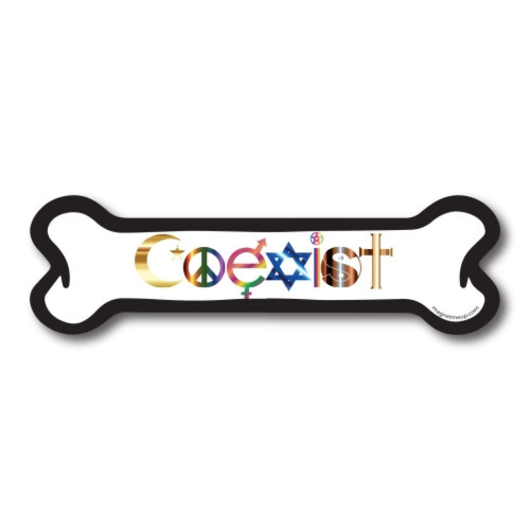 Magnet Me up Coexist Dog Bone Car Magnet - 2x7" Dog Bone Auto Truck ...
