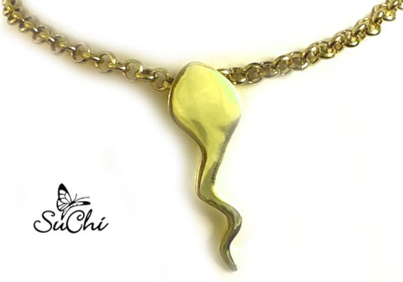 Necklace With a Sperm Pendant in a Silver or Golden Tone - Etsy