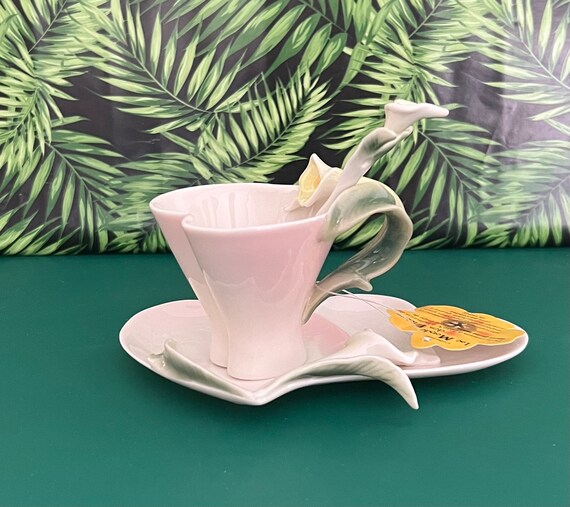 Cup and Saucer by Galion France Le Monde Des Fleurs - Etsy