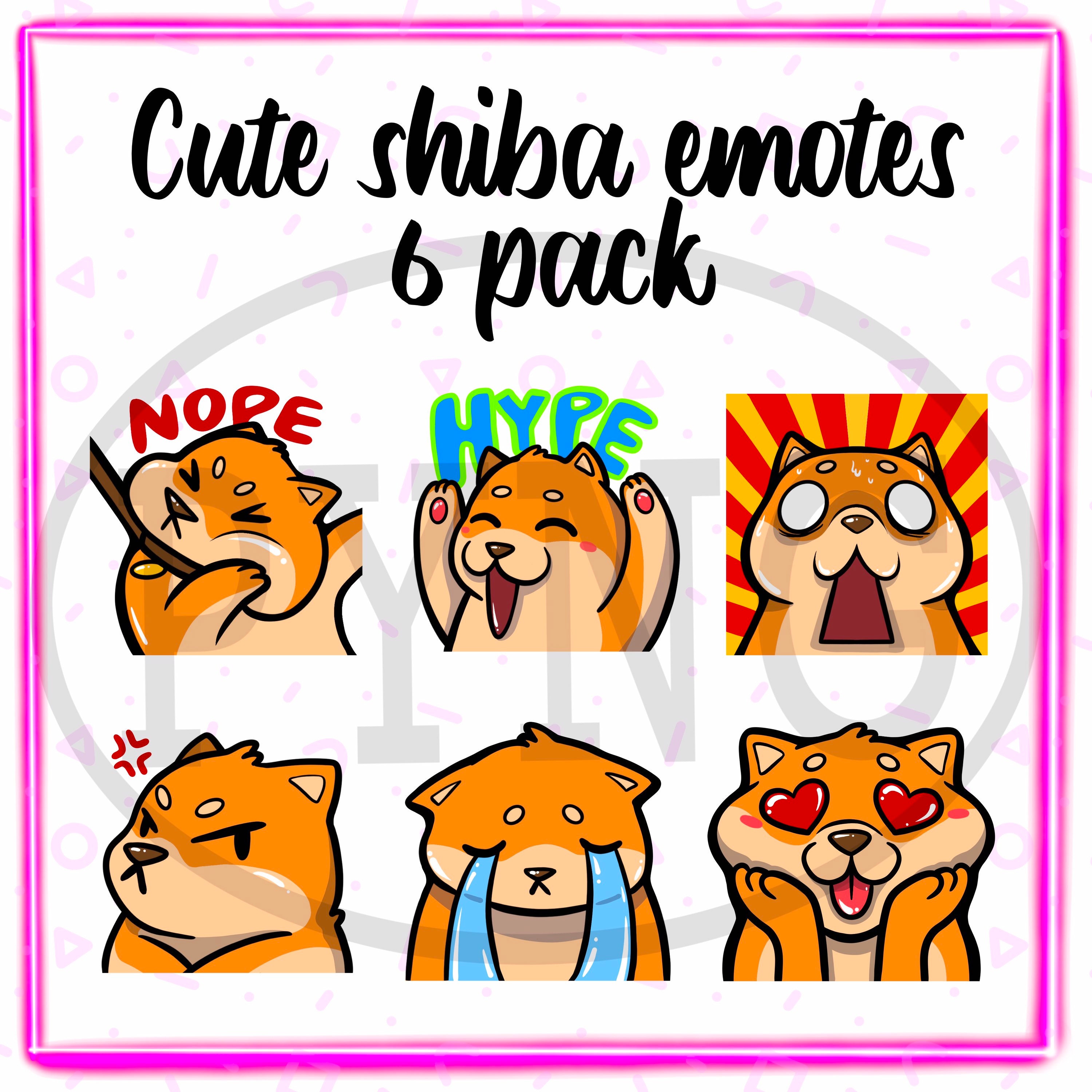Cute Shiba Emotes for Twitch, Set of 6 - Etsy