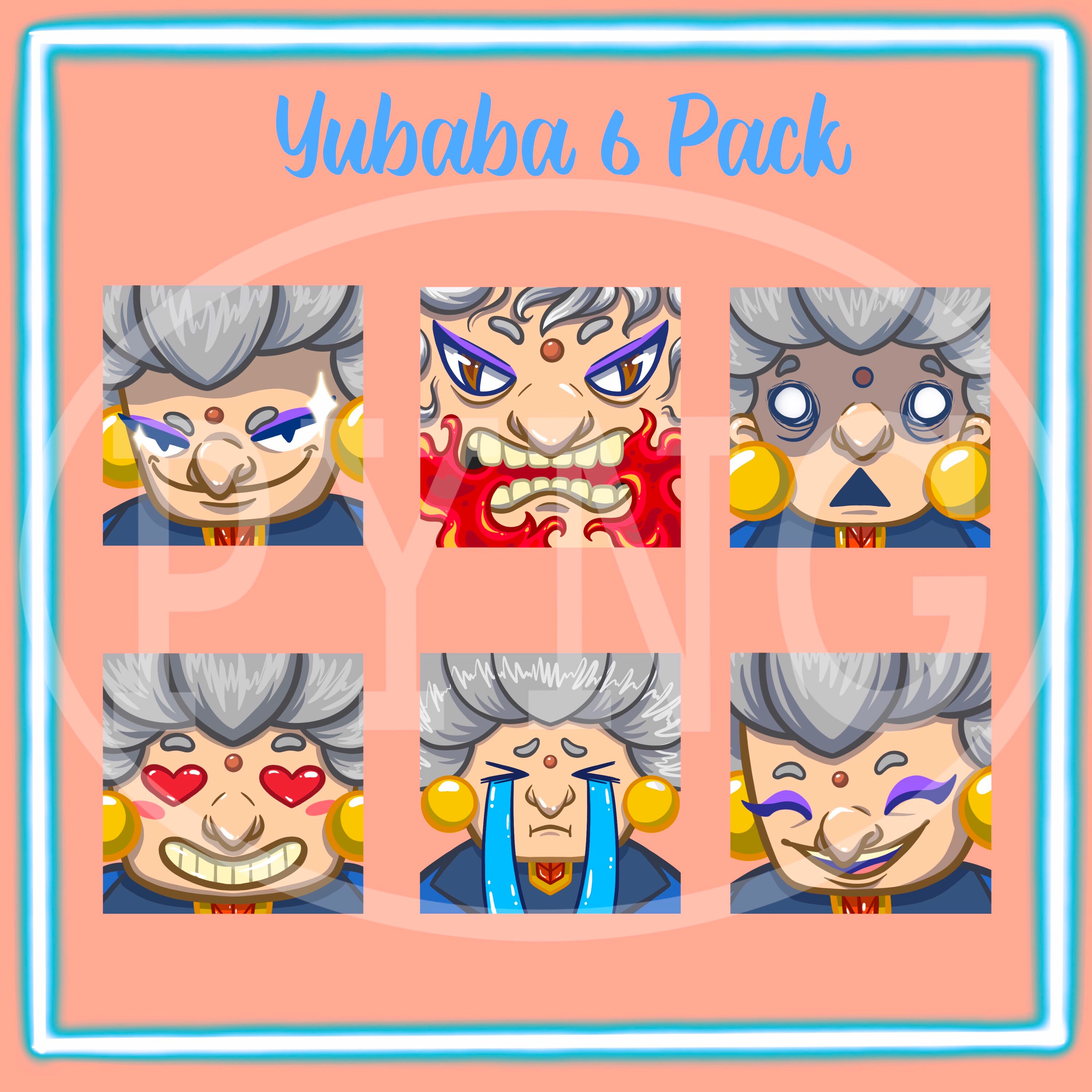 Yubaba Mood Emotes for Twitch, Set of 6 - Etsy