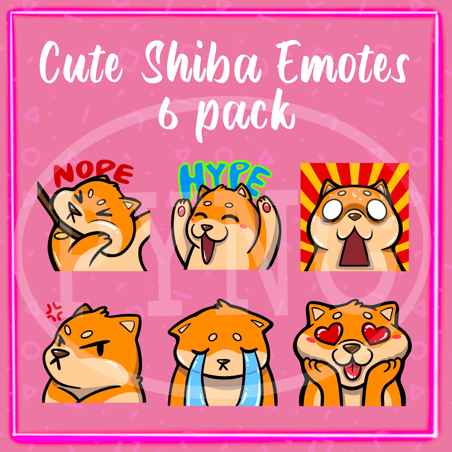 Cute Shiba Emotes for Twitch, Set of 6 - Etsy
