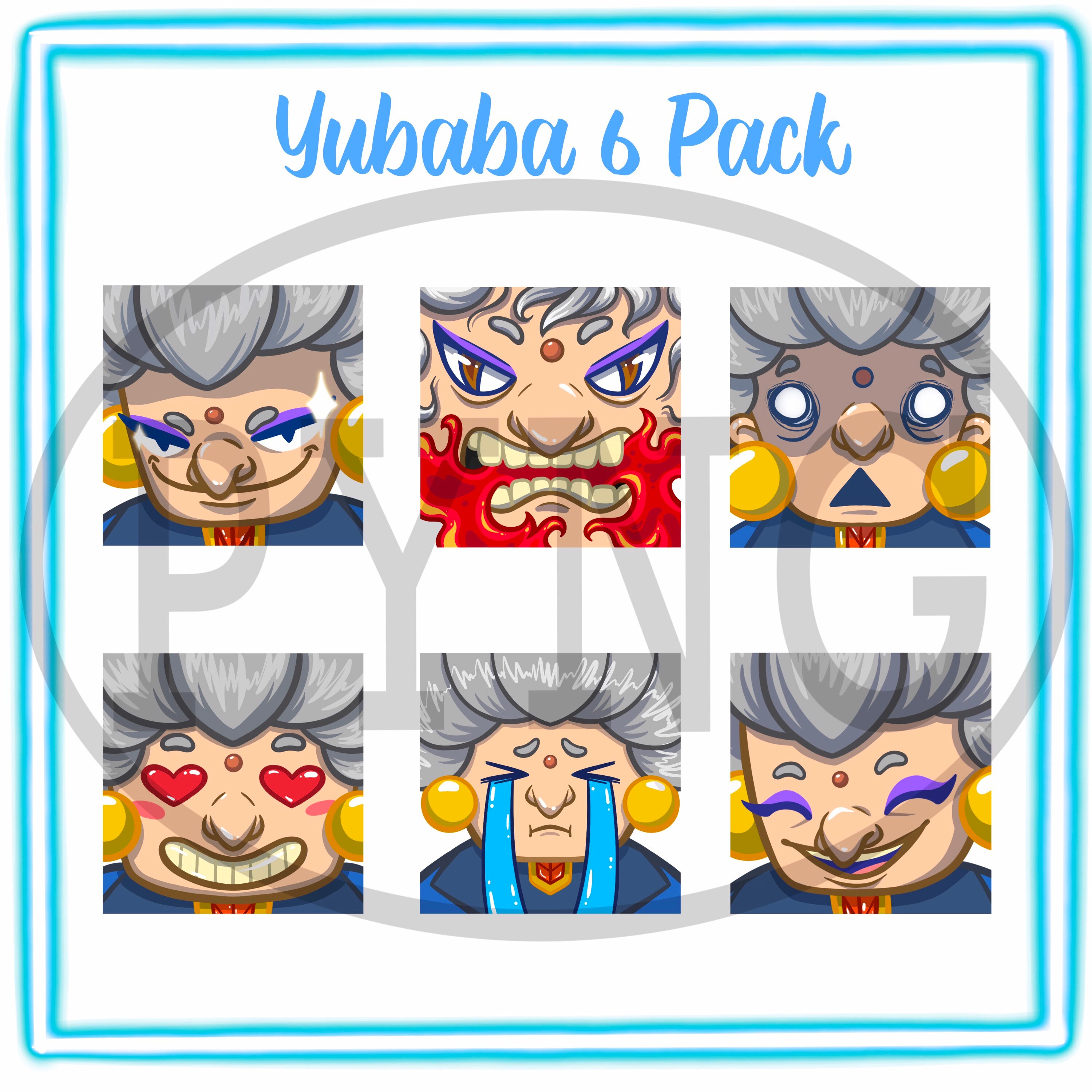 Yubaba Mood Emotes for Twitch, Set of 6 - Etsy