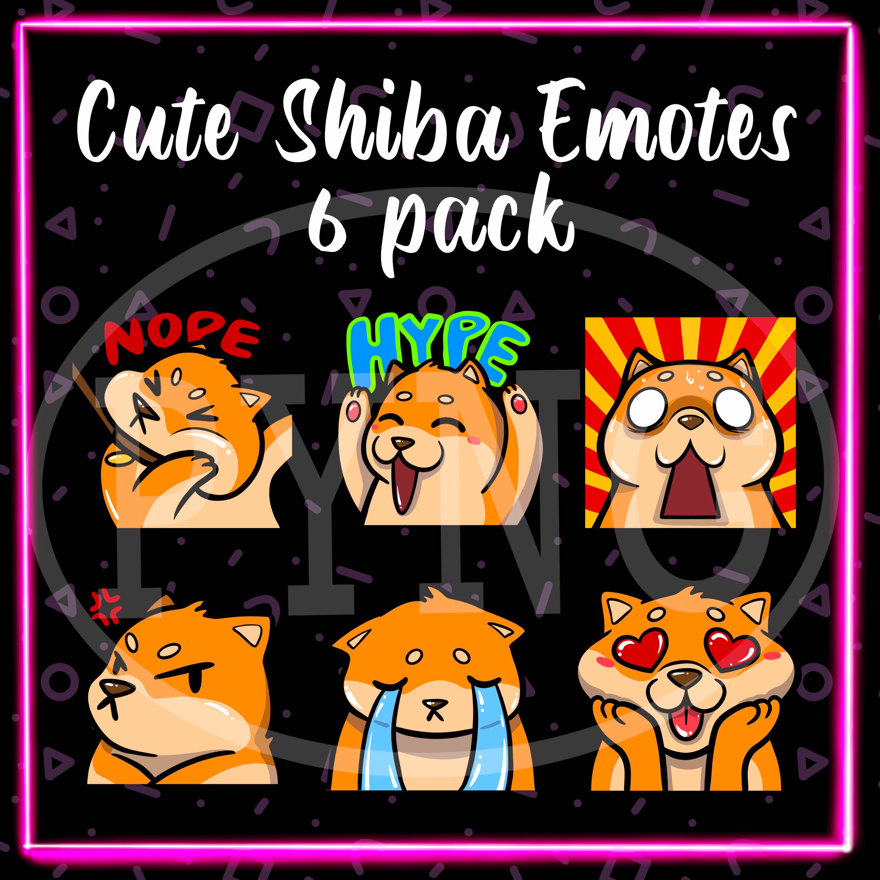 Cute Shiba Emotes for Twitch, Set of 6 - Etsy