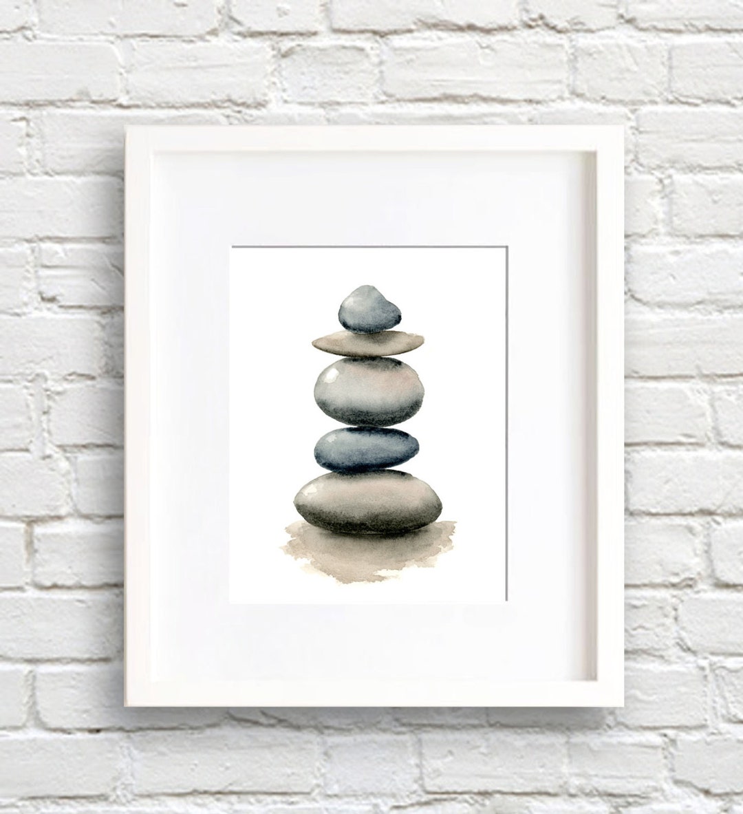 Stacked Rocks - Art Print - Wall Decor - Watercolor Painting - Etsy