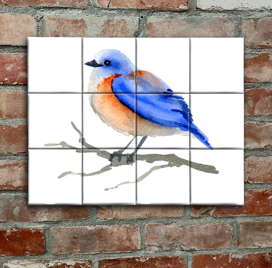 Bluebird Ceramic Tile Mosaic Bird Decorative Tile Mosaic Backsplash ...