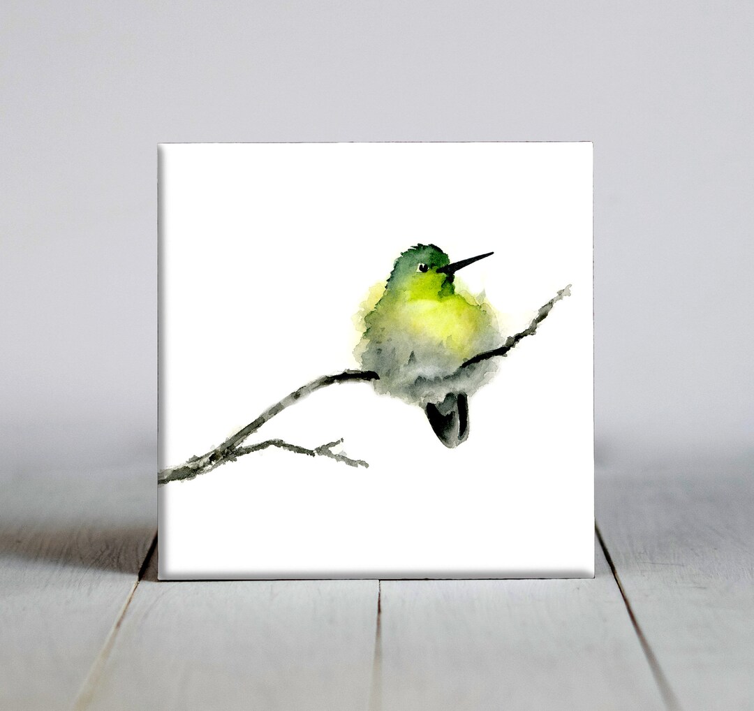 Fat Hummingbird Ceramic Tile - Bird Decorative Tile - Nature Lover Gift ...