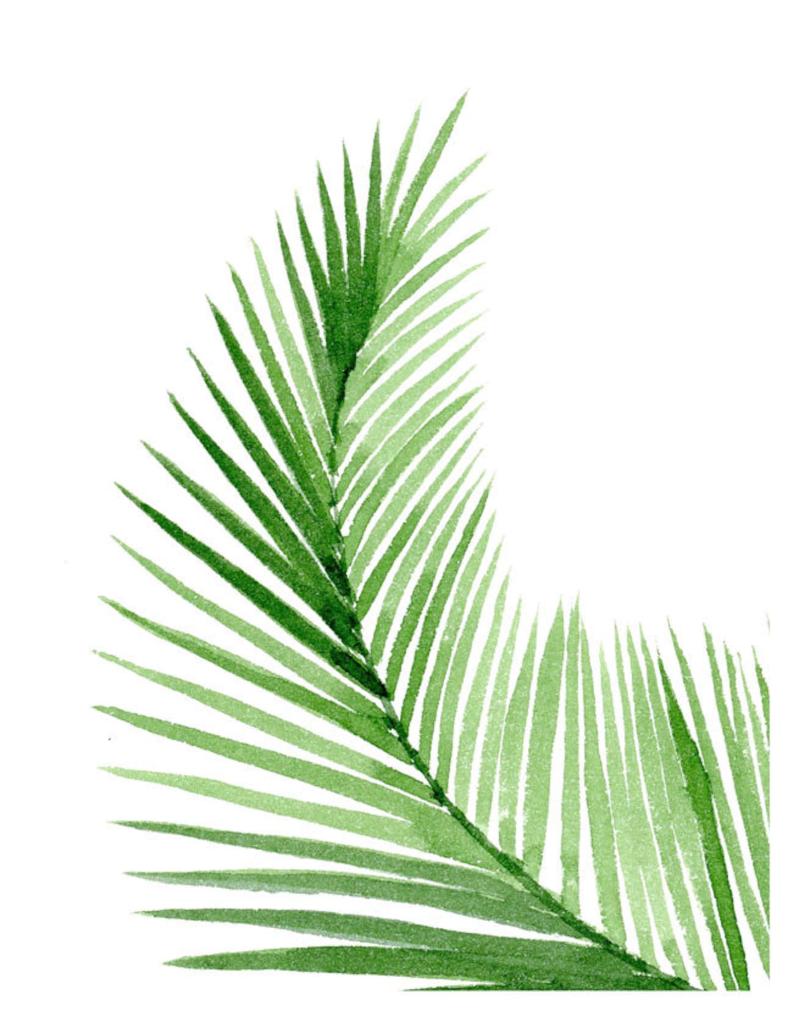Palm Leaves Art Prints Set of Two Wall Decor Watercolor - Etsy