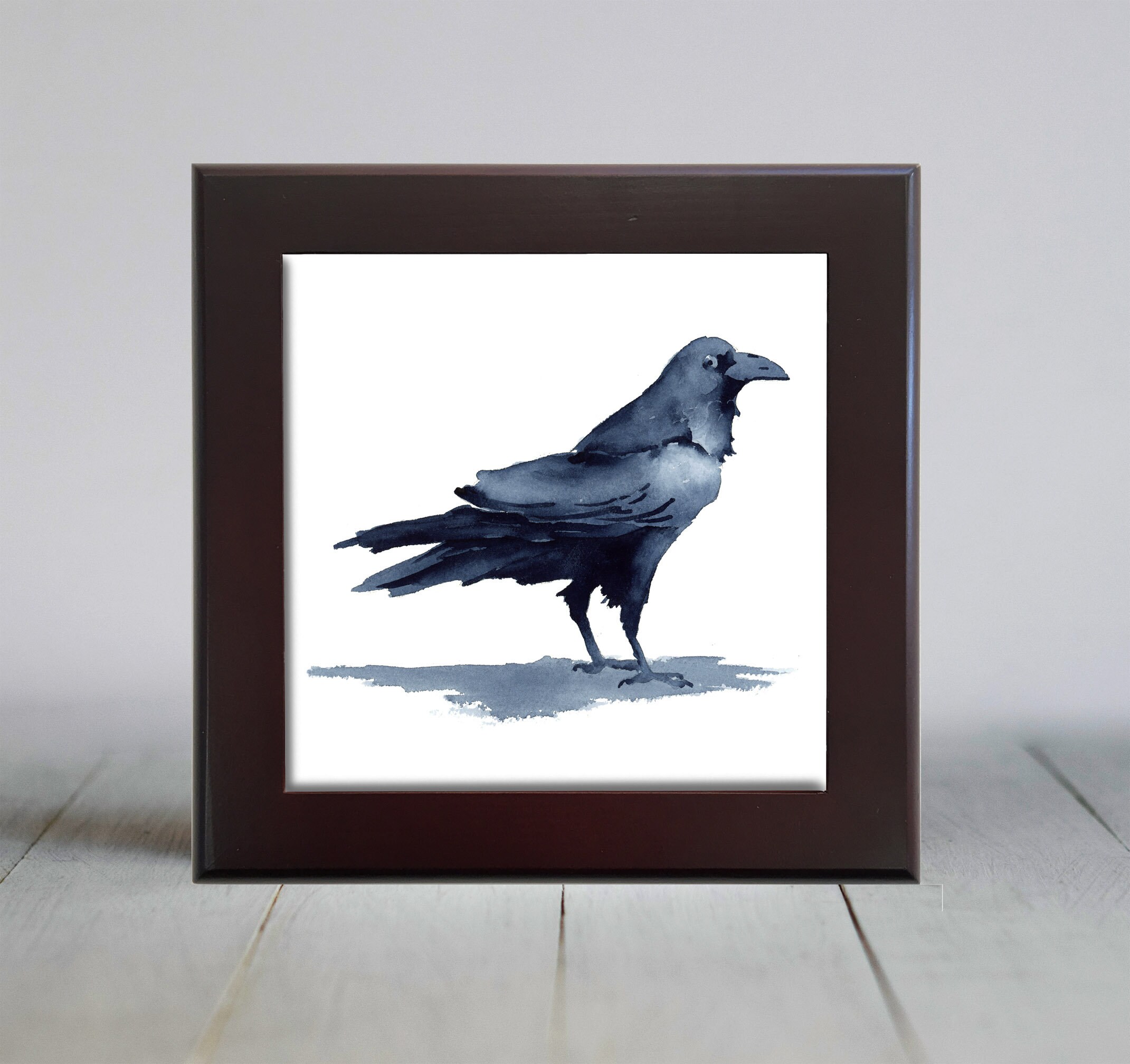 Raven Ceramic Tile Bird Decorative Tile Nature Lover Gift | Etsy