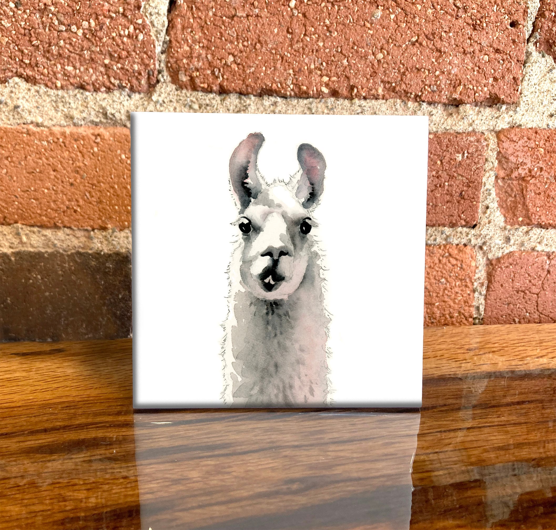 Llama Ceramic Tile - Llama Decorative Tile - Nature Lover Gift - Unique ...
