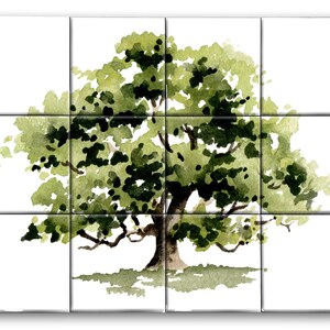 Oak Tree Ceramic Tile Mosaic - Decorative Tile Mosaic Backsplash - Oak ...