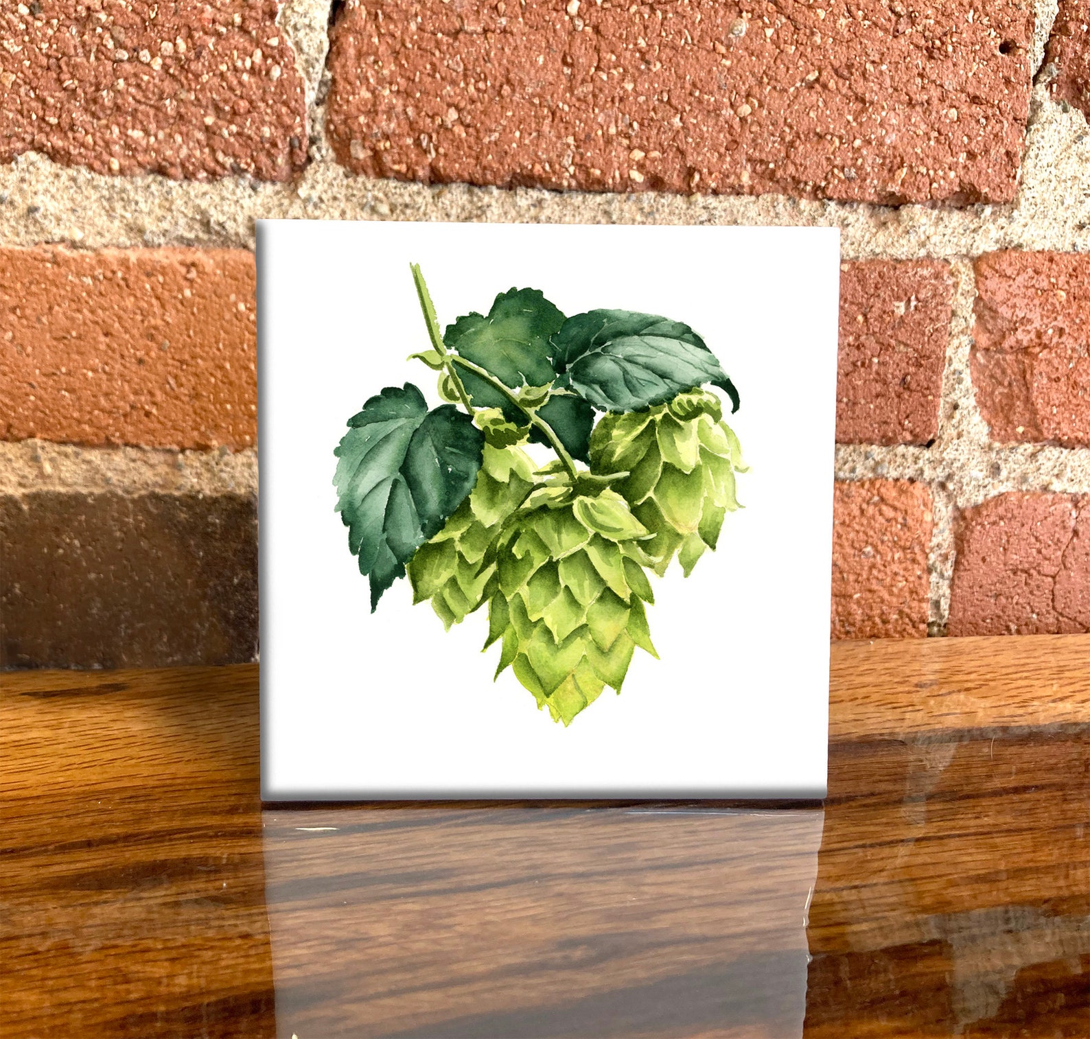 Hops Ceramic Tile Hops Decorative Tile Plant Lover Gift - Etsy