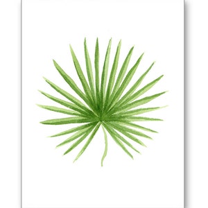 Palm Leaf Art Print Wall Decor Watercolor Painting - Etsy
