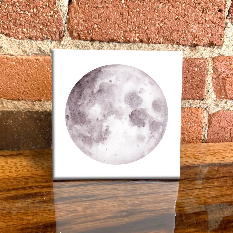 Moon Ceramic Tile - Etsy