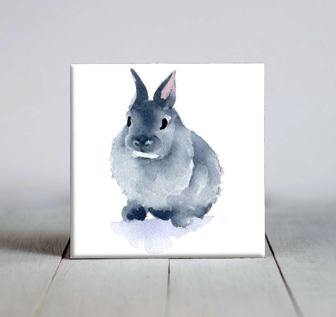Bunny Ceramic Tile - Bunny Decorative Tile - Animal Lover Gift - Unique ...
