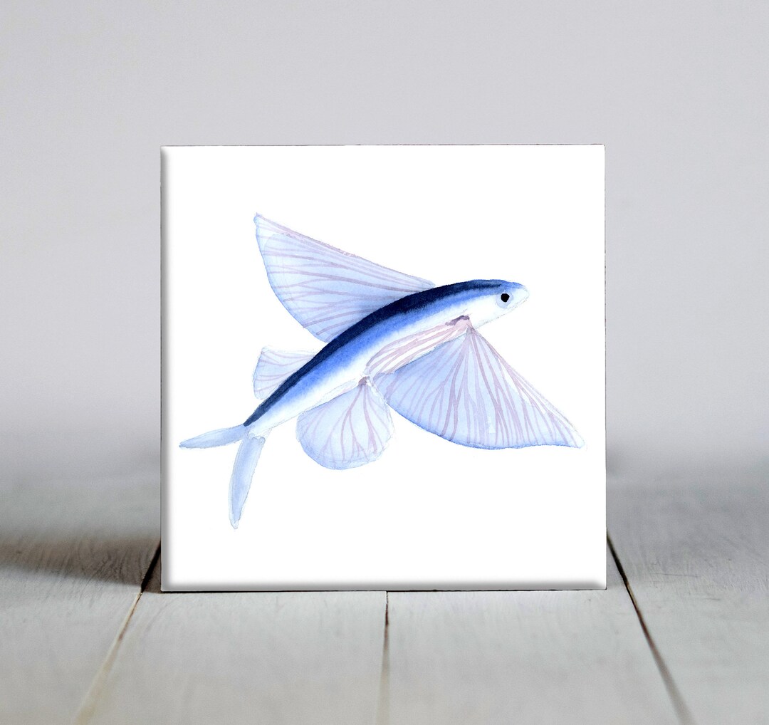 Flying Fish Ceramic Tile - Fish Decorative Tile - Nature Lover Gift ...