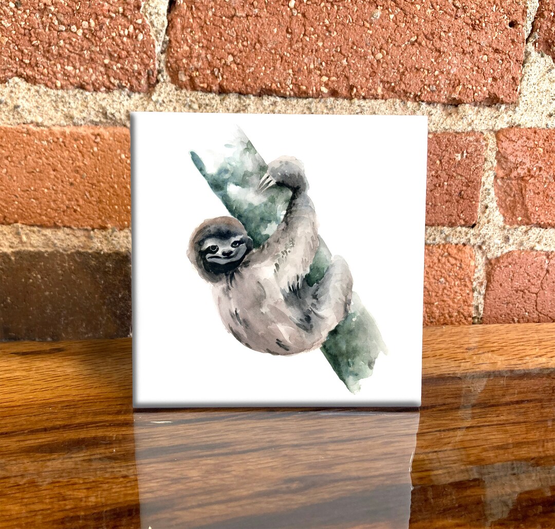 Sloth Ceramic Tile Sloth Decorative Tile Animal Lover Gift Unique ...