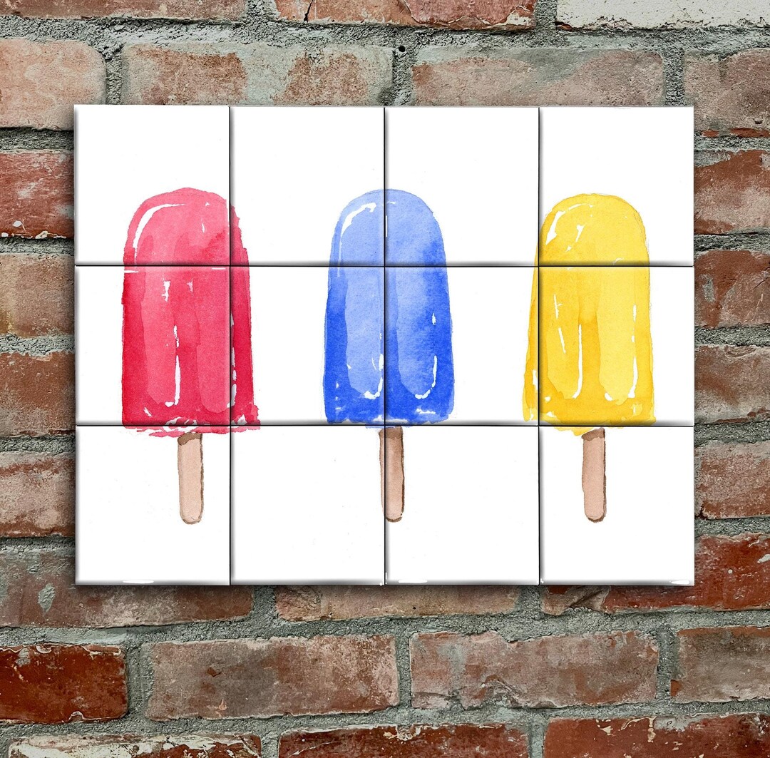 Popsicles Ceramic Tile Mosaic Popsicle Tile Mosaic Backsplash Summer ...