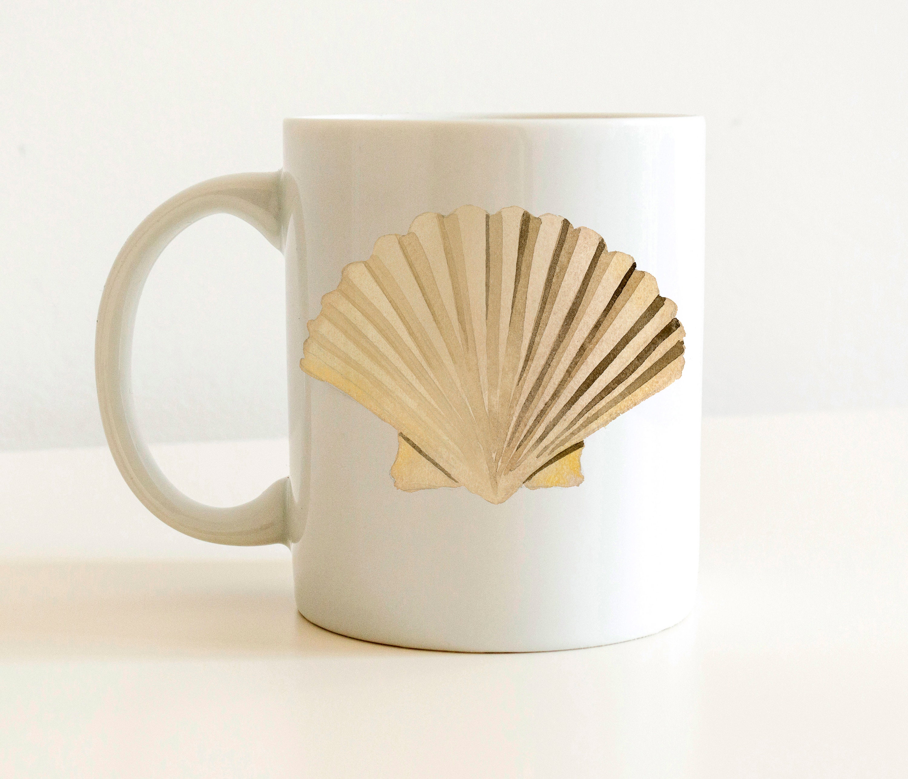 Seashell Mug Sea Shell Lover Gift Sea Shell Coffee Mug - Etsy