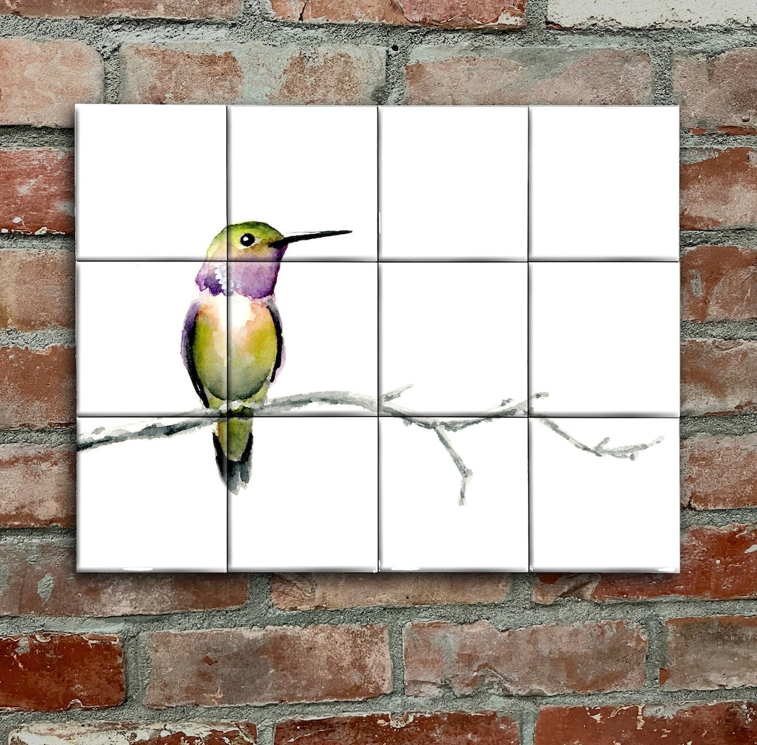 Hummingbird Ceramic Tile Mosaic - Hummingbird Decorative Tile Mosaic ...