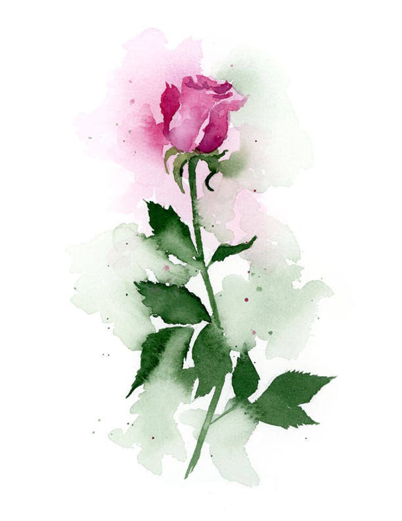 Pink Rose Flower Pink Rose Art Print Flower Wall Decor - Etsy