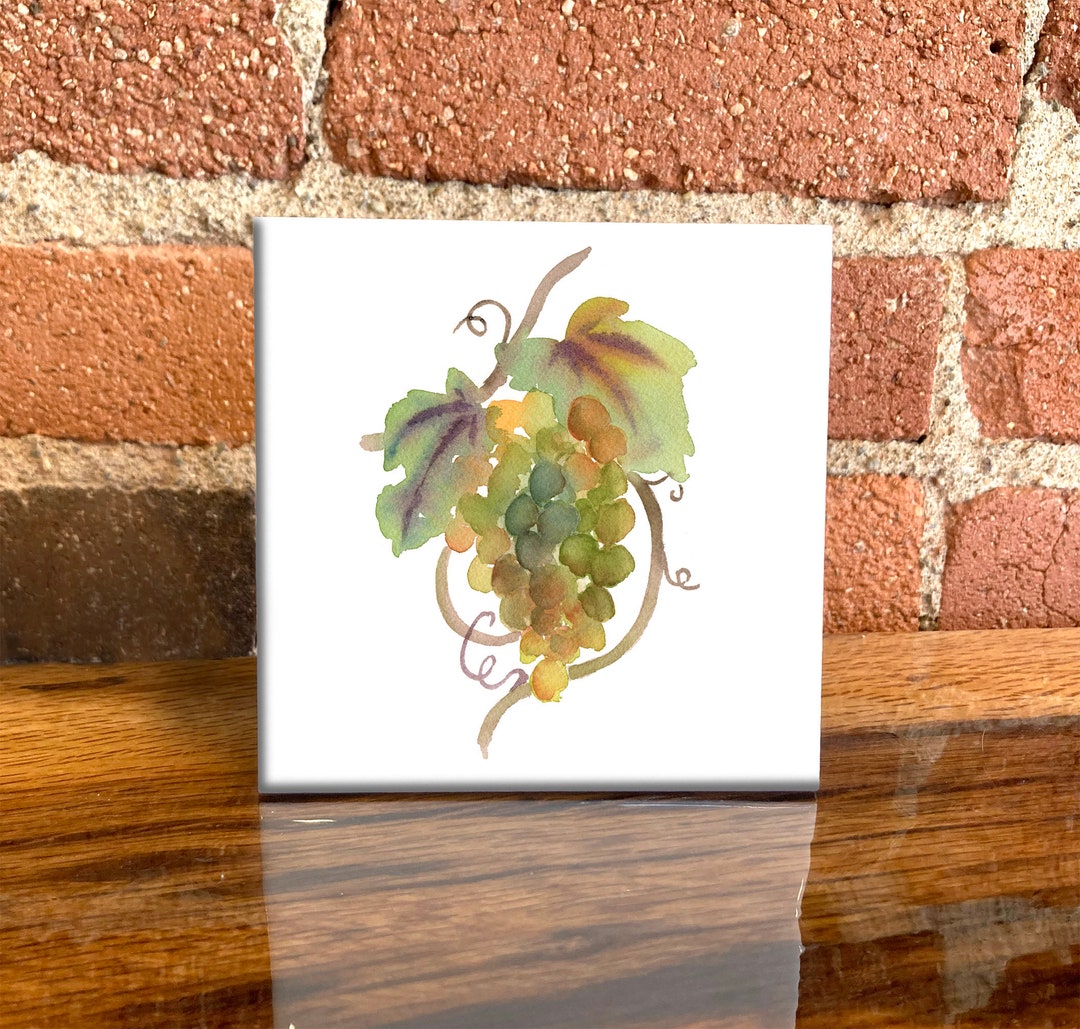 Grapes Ceramic Tile - Grapes Decorative Tile - Fruit Lover Gift ...