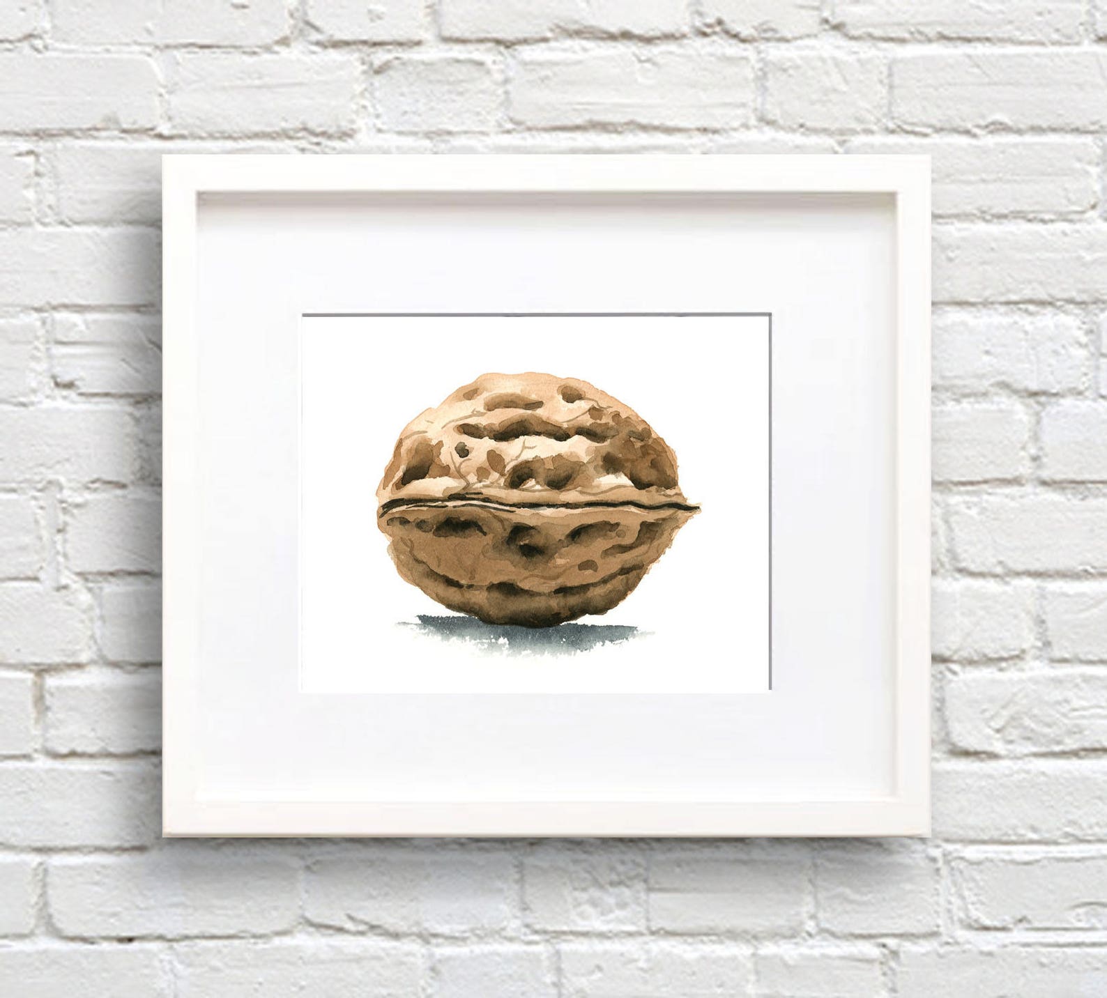 Walnut Art Print Wall Decor Watercolor Painting - Etsy